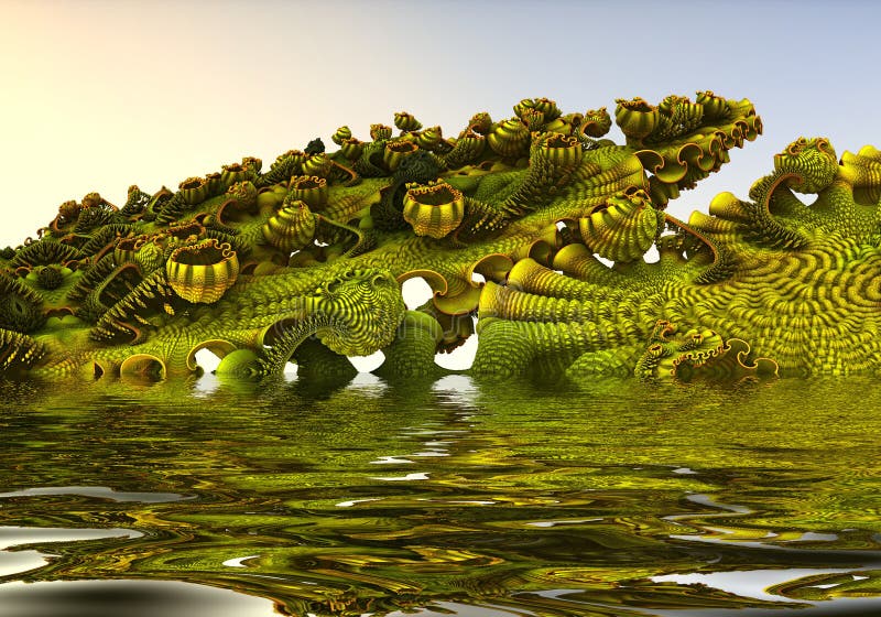 Computer Rendered Virtual Scenery Stock Illustration - Illustration of ...