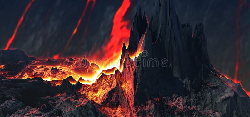 Computer Rendered Virtual Scenery Stock Illustration - Illustration of ...