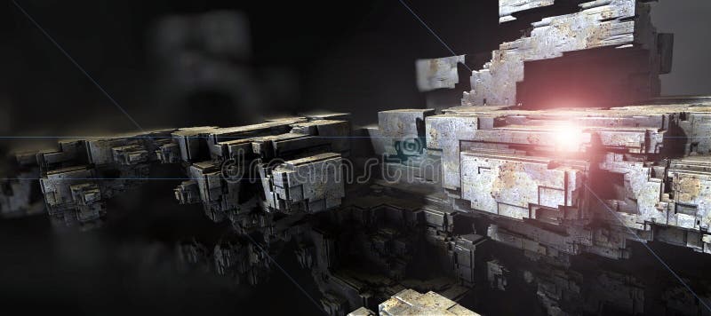 Computer Rendered Virtual Scenery Stock Illustration - Illustration of ...