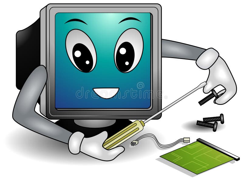 Computer cartoon stock vector. Illustration of background - 66353782