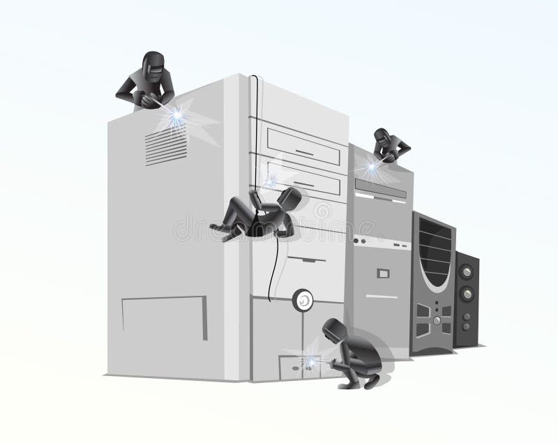 Computer Repair and Adjustment of Professional Art Stock Vector ...