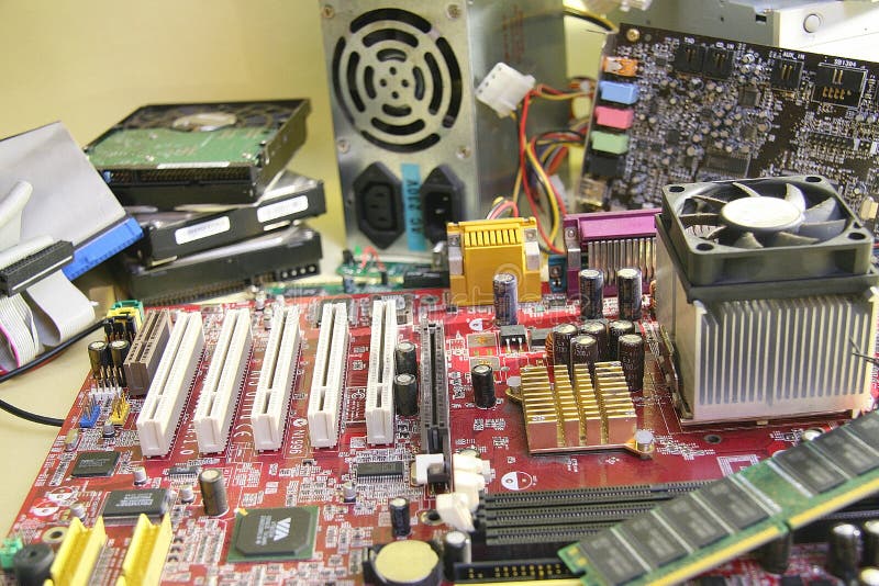 Computer Repair, Installation Motherboard with Screws Stock Photo ...