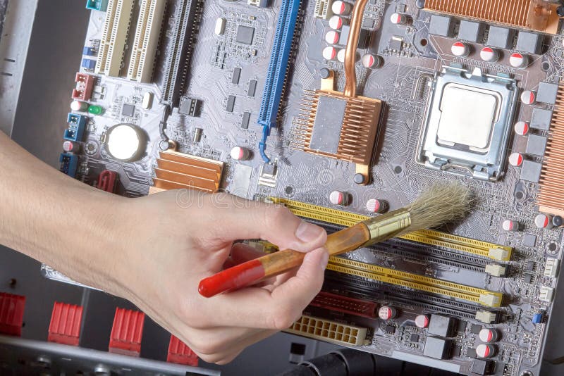 Computer Repair Cleaning of Components, from Dust Your Stock Image ...