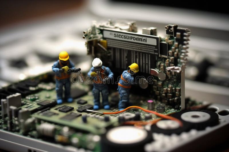 Computer Repair Close-up. AI Generated Stock Illustration ...