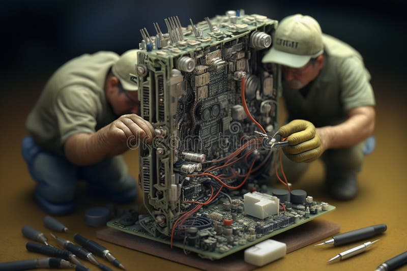 Computer Repair Close-up. AI Generated Stock Illustration ...