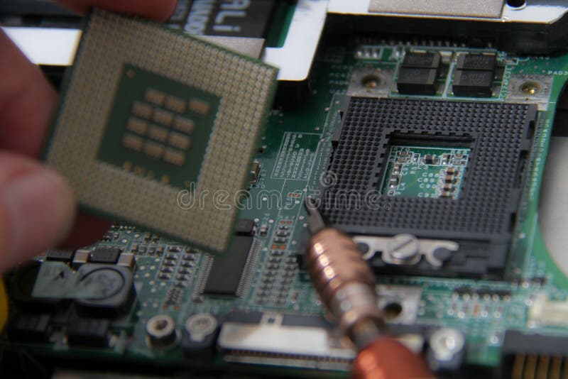 Computer Repair Concept Close-up View. Computer Service Stock Image ...