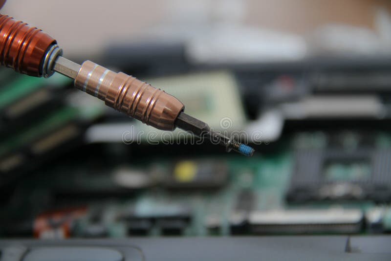 Computer Repair Concept Close-up View. Computer Service Stock Image ...