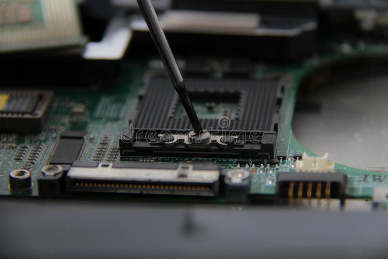 Computer Repair Concept Close-up View. Computer Service Stock Image ...