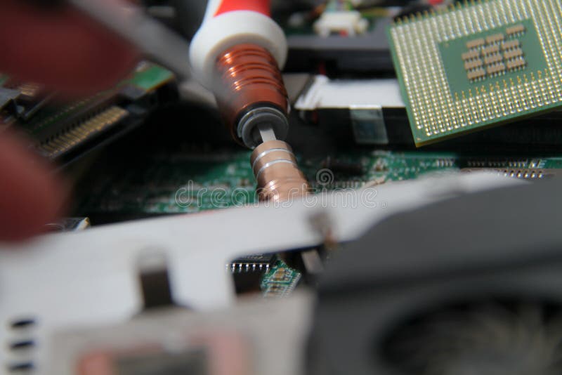 Computer Repair Concept Close-up View. Computer Service Stock Image ...