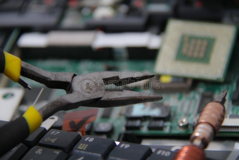 Computer Repair Concept Close-up View. Computer Service Stock Photo ...