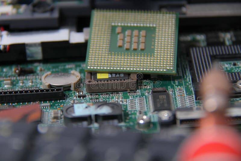 Computer Repair Concept Close-up View. Computer Service Stock Image ...