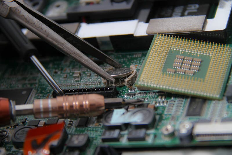 Computer Repair Concept Close-up View. Computer Service Stock Image ...