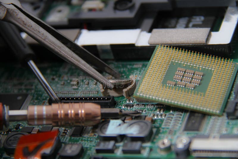 Computer Repair Concept Close-up View. Computer Service Stock Photo ...