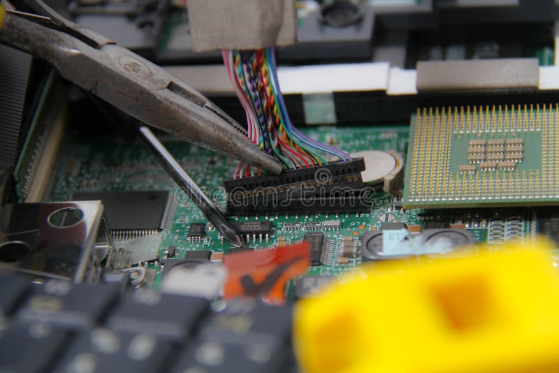 Computer Repair Concept Close-up View. Computer Service Stock Image ...