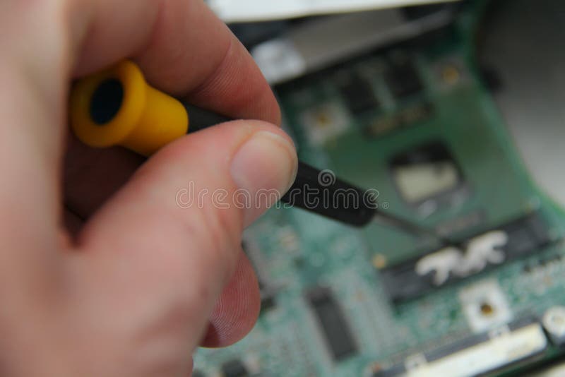 Computer Repair Concept Close-up View. Computer Service Stock Photo ...