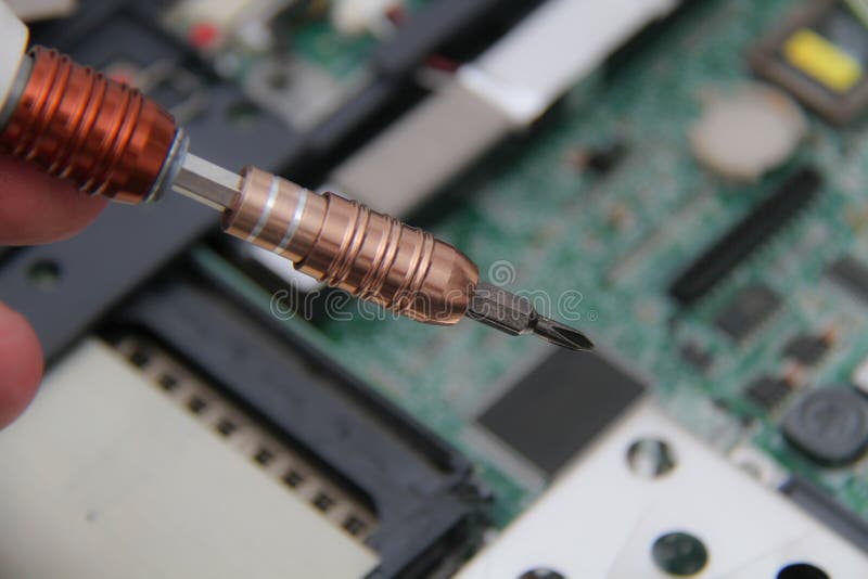 Computer Repair Concept Close-up View. Computer Service Stock Photo ...