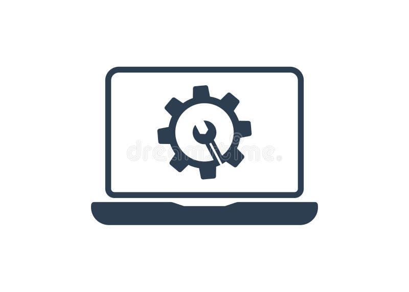 Computer Repair - Digital Computer Logo. Symbol Repair Service Vector Stock Vector ...