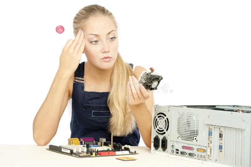 Computer Repair Engineer stock image. Image of femininity - 12317909 Computer Repair Engineer stock image. Image of femininity - 12317909