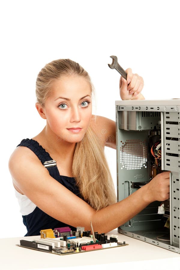 Computer Repair Engineer stock photo. Image of beauty - 24828934