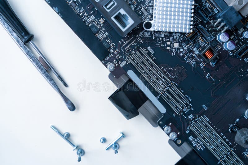 Computer Repair Hardware Technology. Technician Electronic Pc Service ...