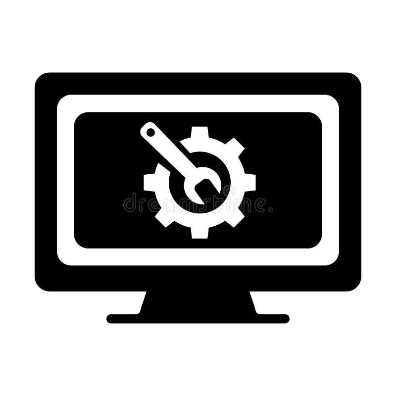 Computer Repair Icon stock illustration. Illustration of hardware ...