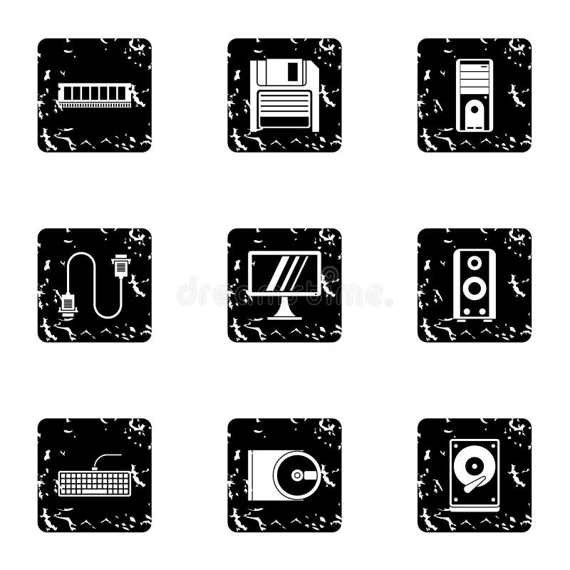 Computer Repair Service Icons Set, Cartoon Style Stock Vector ...