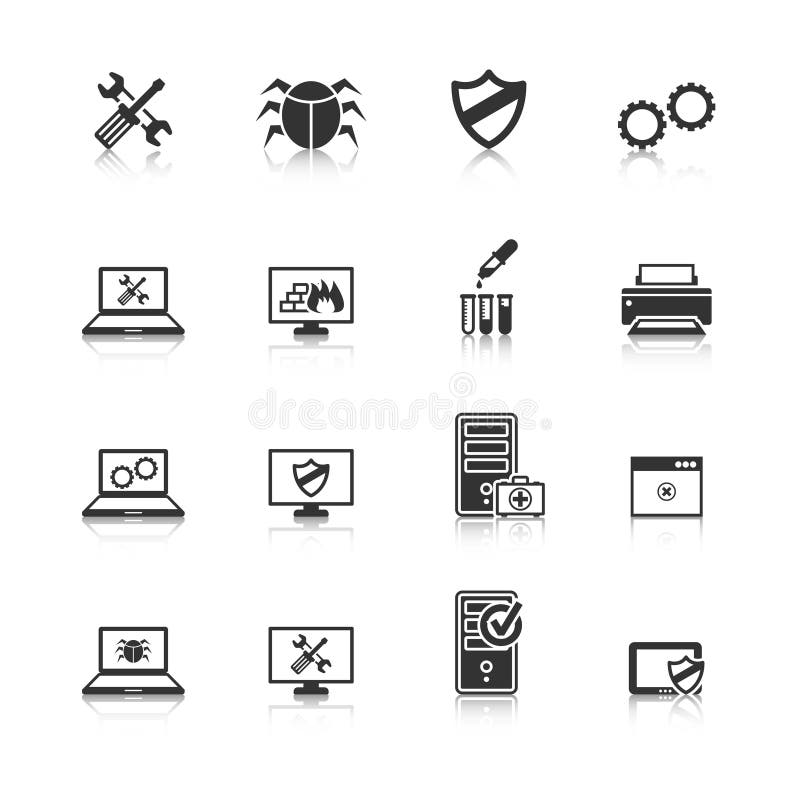 Computer Repair Flat Icons Composition Stock Vector - Illustration of ...