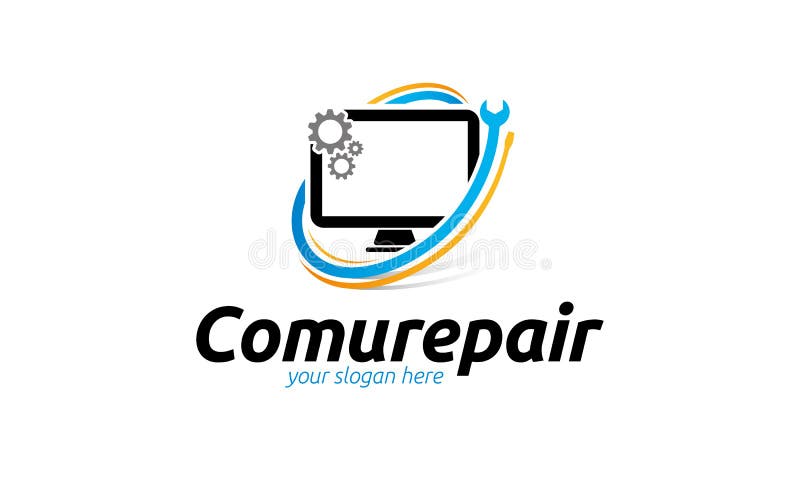 Computer Repair Logo stock illustration. Illustration of scan - 92686706