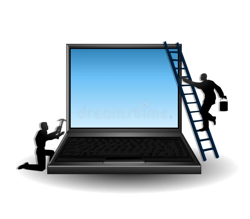 Computer Repair and Maintenance Stock Illustration - Illustration of ...