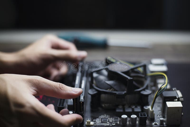 Computer Repair and Maintenance Stock Image - Image of motherboard ...