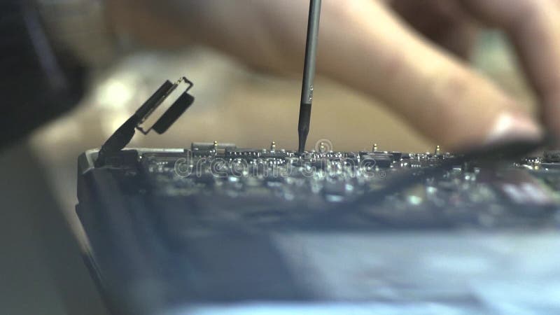 Computer repair workshop stock video. Video of process - 170769037