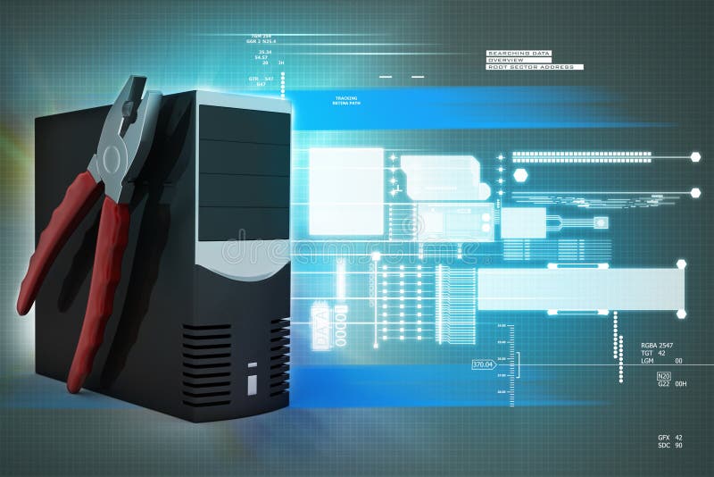 Computer Repair Service Concept Stock Illustration - Illustration of ...