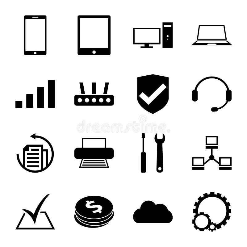 Tech Support Icons Computer Network Stock Illustrations – 1,082 Tech ...