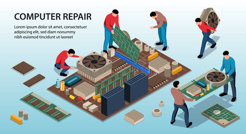 Computer Repair Poster Stock Illustrations – 812 Computer Repair Poster ...