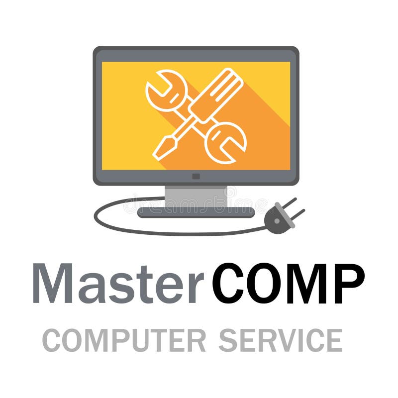 Computer Repair Service. Laptop with Screwdriver and Wrench. PC Repair ...