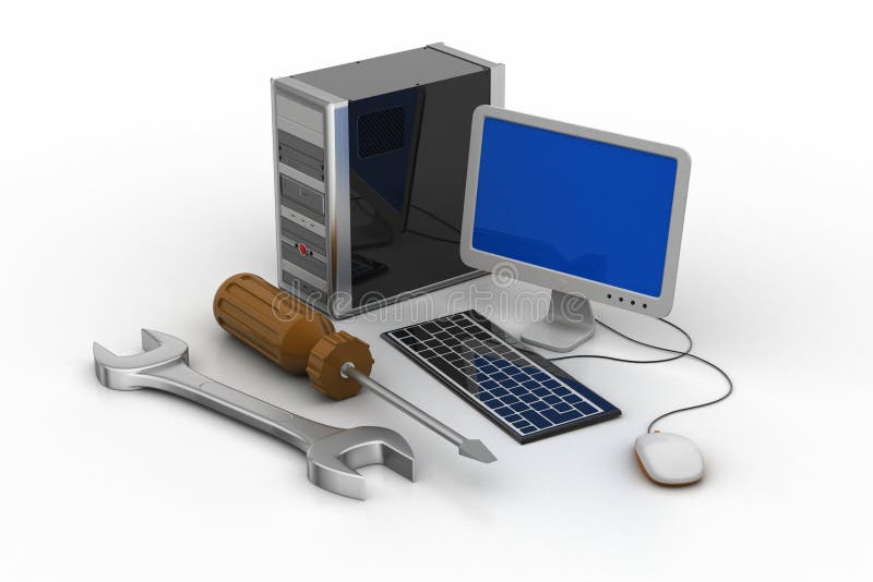 Computer repair service stock illustration. Illustration of copy - 76683187