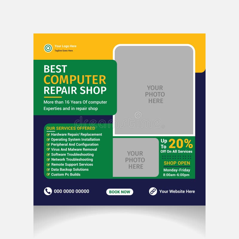 Computer Repair Flyer Stock Illustrations – 171 Computer Repair Flyer ...