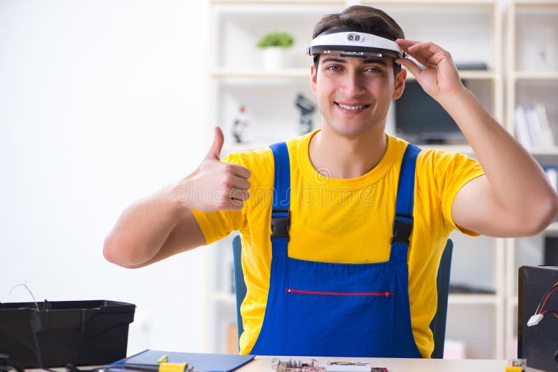 The Computer Repair Technician Repairing Hardware Stock Photo - Image ...
