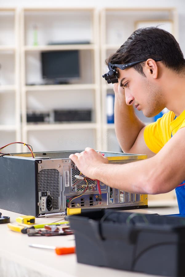 The Computer Repair Technician Repairing Hardware Stock Image - Image ...