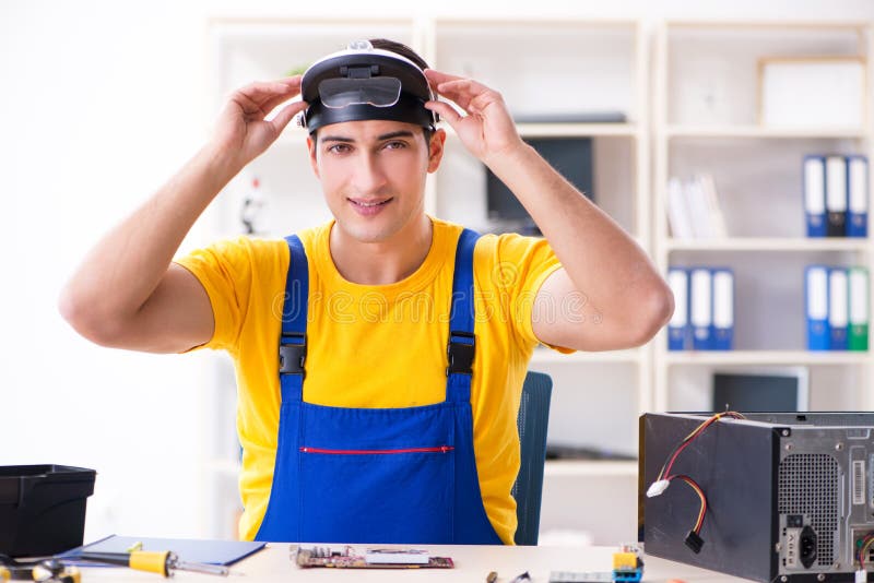 The Computer Repair Technician Repairing Hardware Stock Image - Image ...