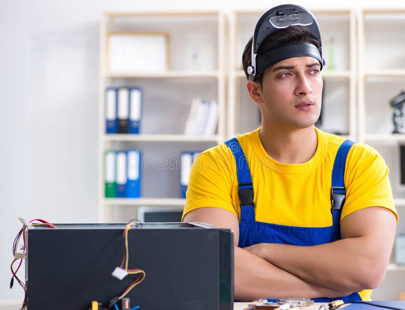 Computer Repair Technician Repairing Hardware Stock Image - Image of ...