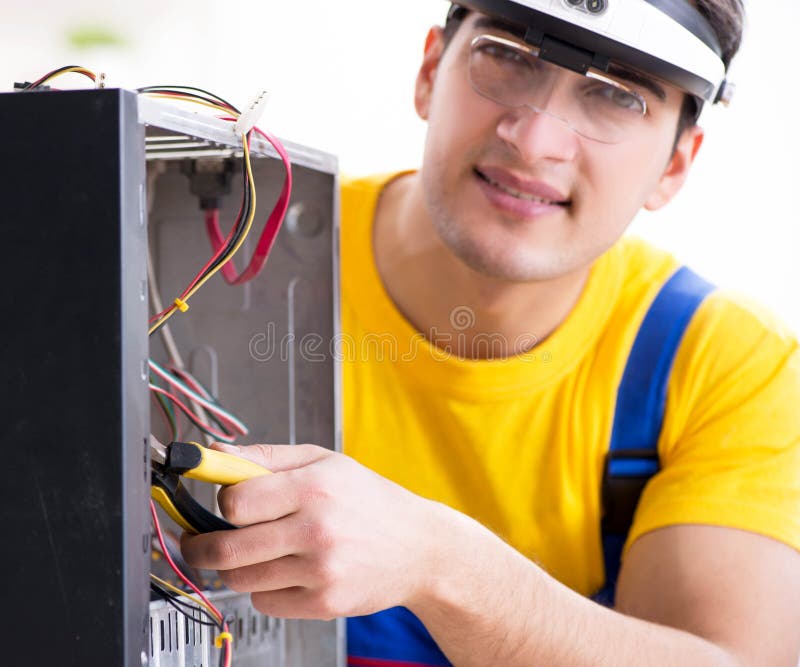 Computer Repair Technician Repairing Hardware Stock Image - Image of ...