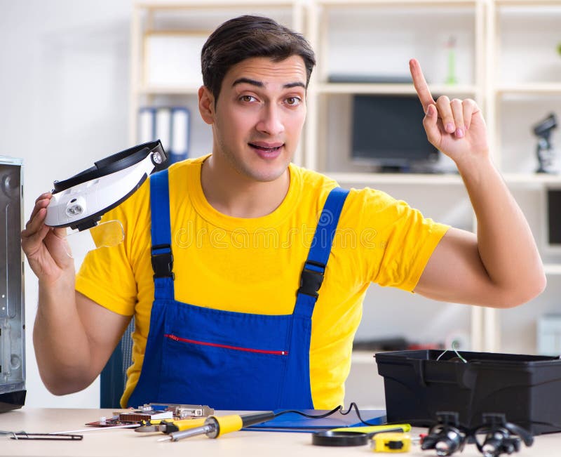 Computer Repair Technician Repairing Hardware Stock Photo - Image of ...