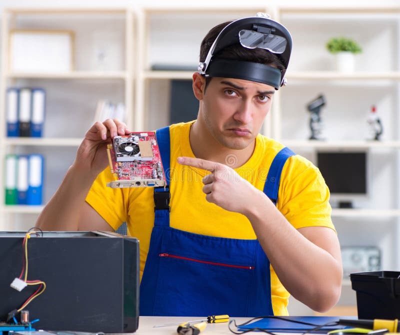 Computer Repair Technician Repairing Hardware Stock Image - Image of ...