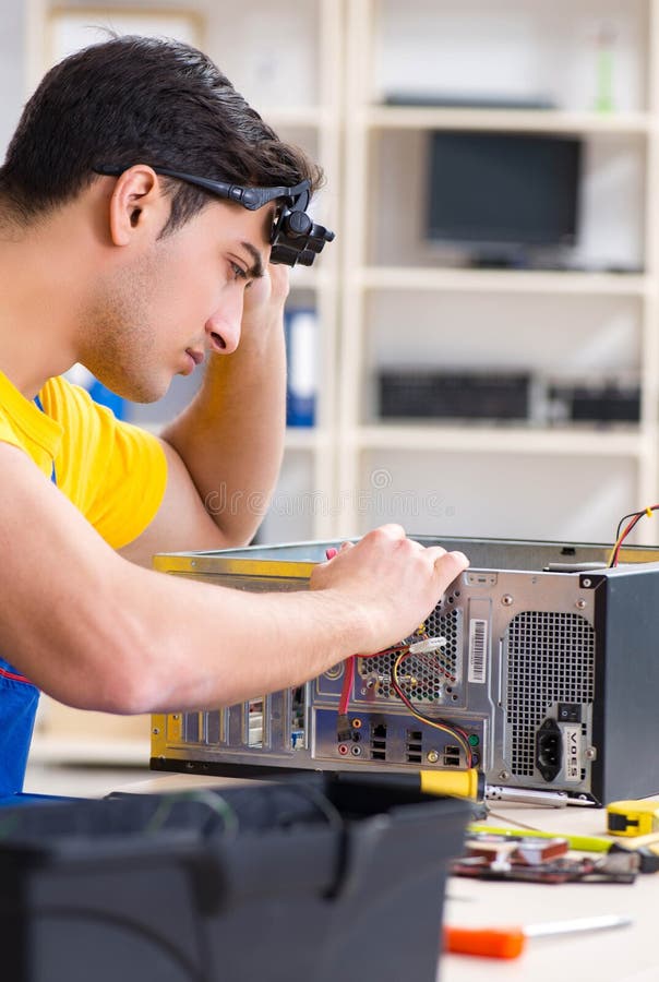 Computer Repair Technician Repairing Hardware Stock Image - Image of ...