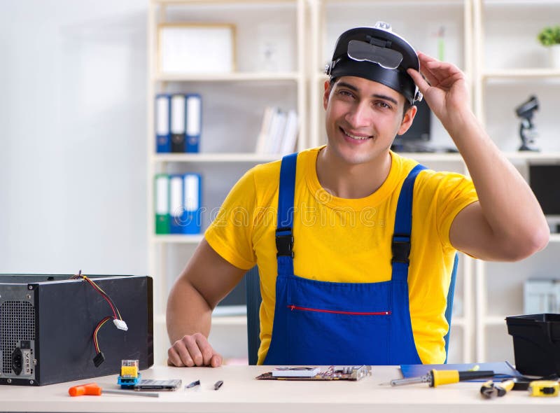 Computer Repair Technician Repairing Hardware Stock Photo - Image of ...