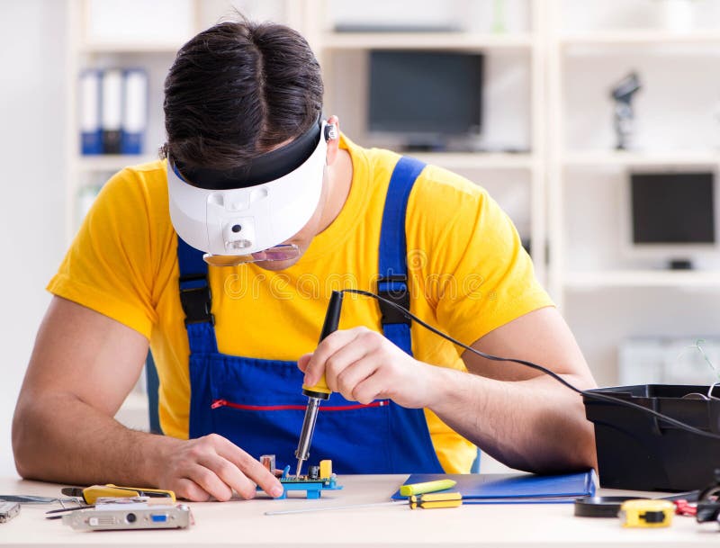 Computer Repair Technician Repairing Hardware Stock Photo - Image of ...