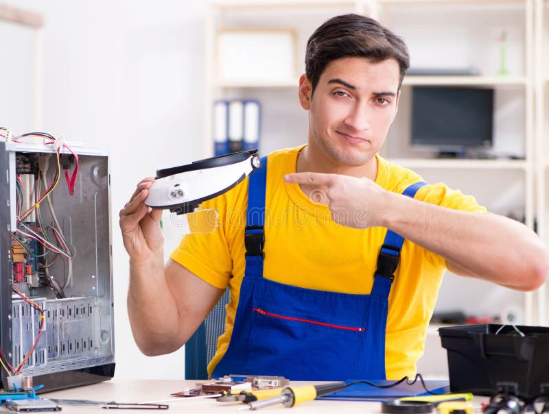 Computer Repair Technician Repairing Hardware Stock Image - Image of ...