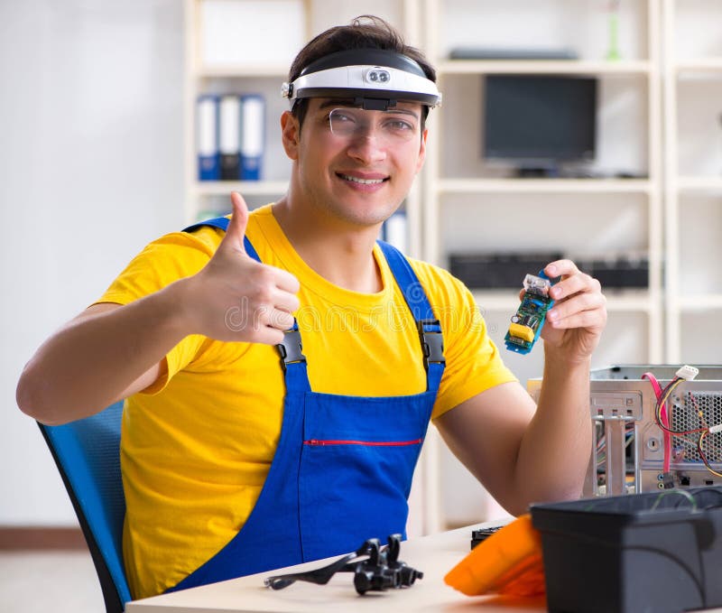 Computer Repair Technician Repairing Hardware Stock Photo - Image of ...