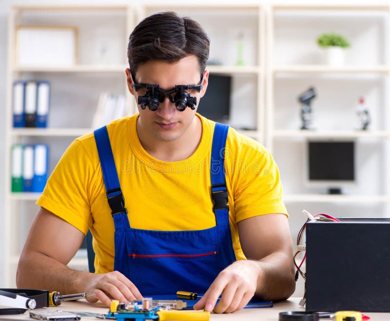 Computer Repair Technician Repairing Hardware Stock Photo - Image of ...